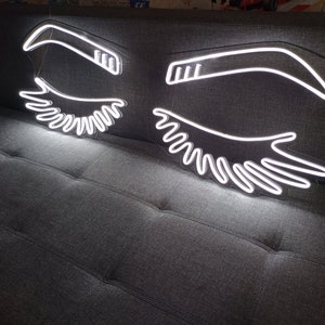 Eyelashes Led Neon Sign, Beauty Salon Sign, Custom Neon Sign, Wall ...