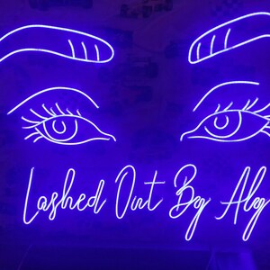Neon Sign, Home Decor Neon Sign, Neon Eyelashes, Neon Eyes, Neon for ...