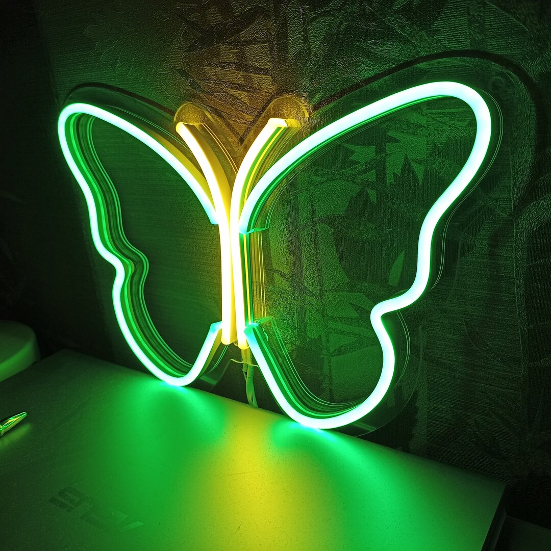 Neon Butterfly Sign, Butterfly Neon Light, Custom Neon Butterfly Sign ...