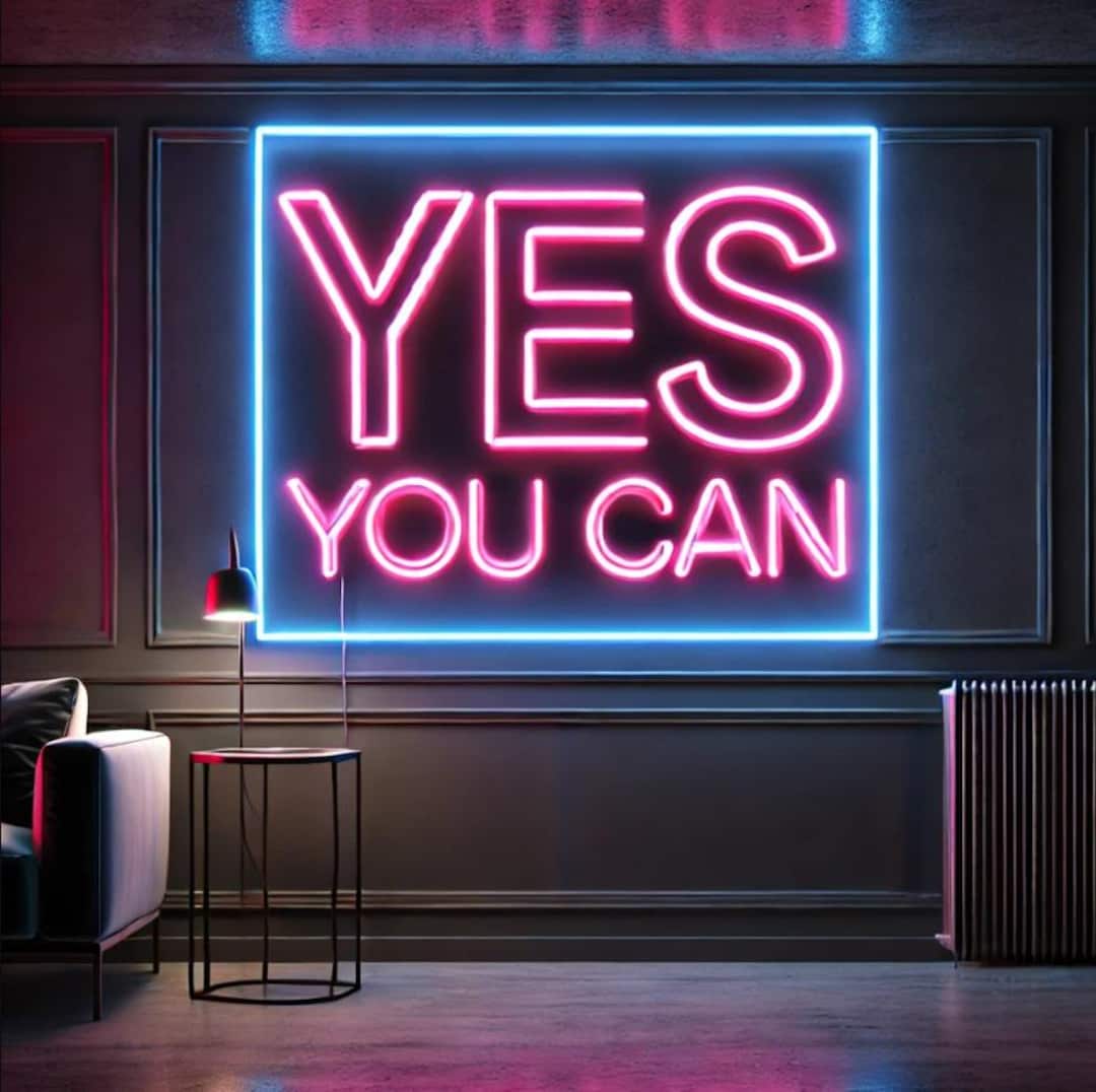 YES YOU CAN Led Neon Sign Neon Motivational Quotes, Inspirational Neon ...