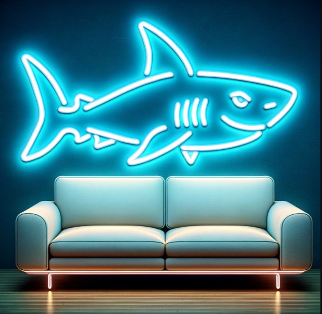 Shark Neon Sign, Shark - LED Neon Light, Ocean Shark Neon Sign, Shark ...