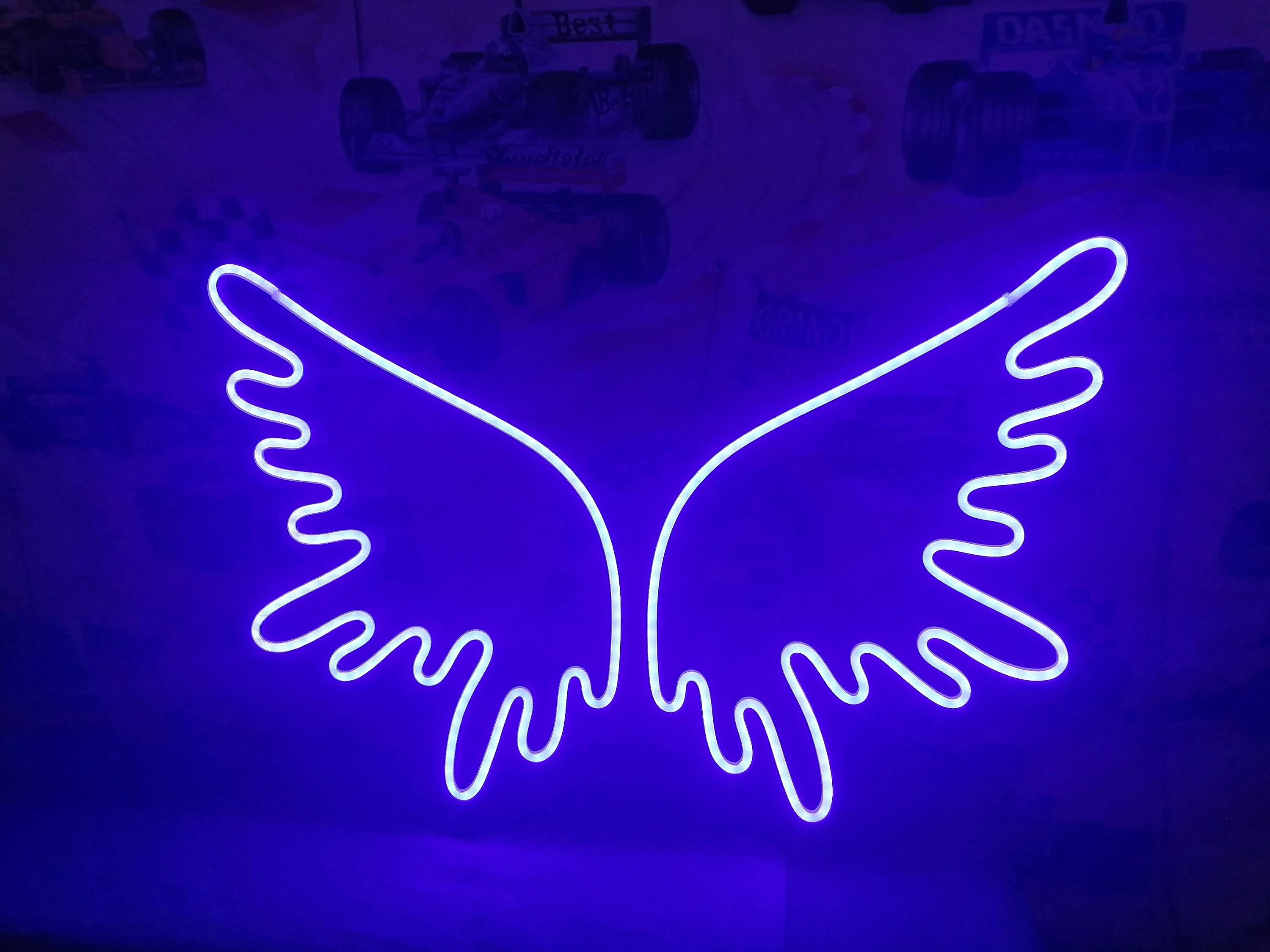 3d Angel Wings Shape Night Light 7 Color Change Led Table Desk Lamp ...