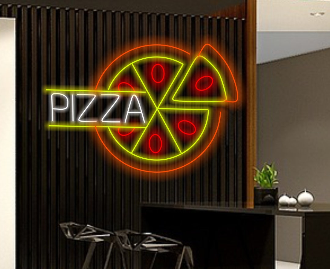 Pizza Neon Sign, Food Pizza Neon Sign, Neon Pizza Decor, Pizza Slice ...