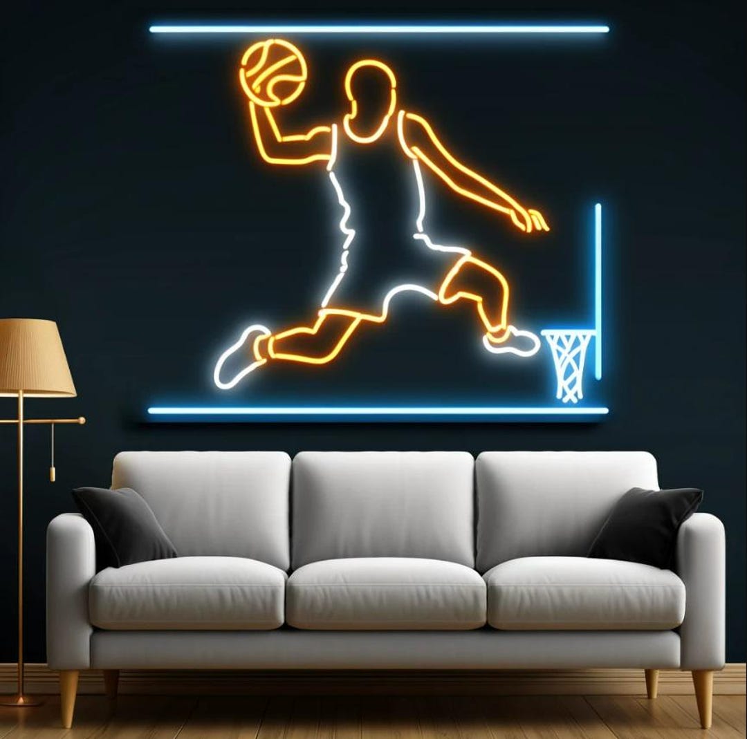 Basketball Player Neon Sign, Air Jumpman Basketball Player | Led Neon ...