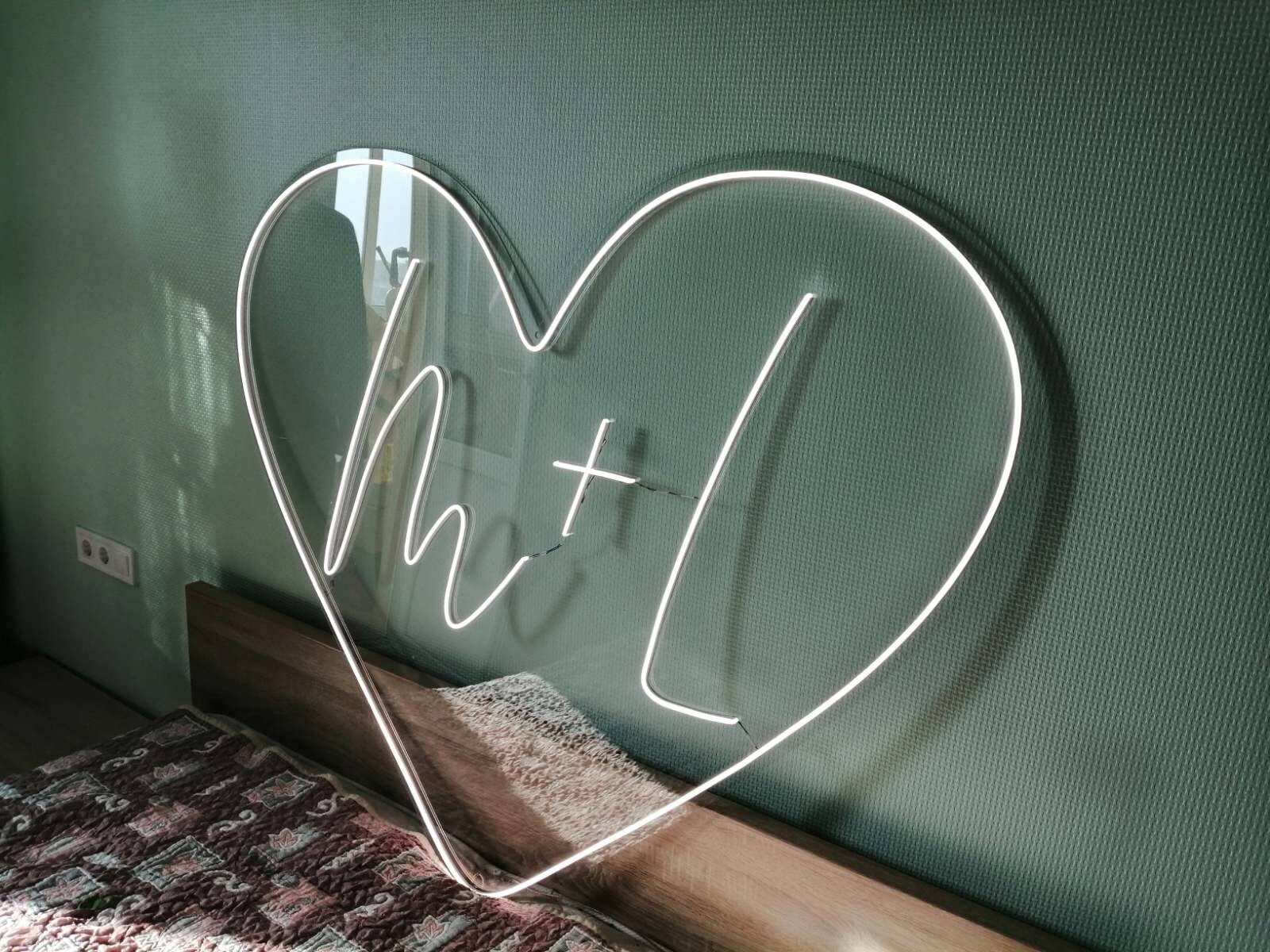 Custom Initials Neon Sign LED Neon Sign Wedding Neon Sign | Etsy UK