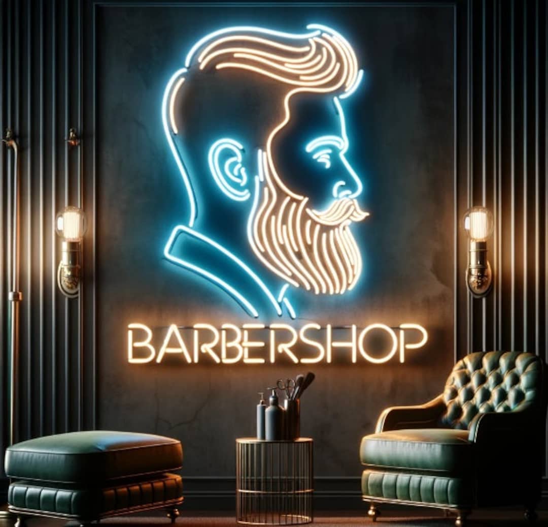 Neon Sign for Barber Shop, Custom Barbershop Neon, Vintage Barber Neon ...