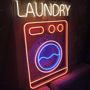 Laundry Washing Machine - LED Light Neon Sign for Business - Etsy