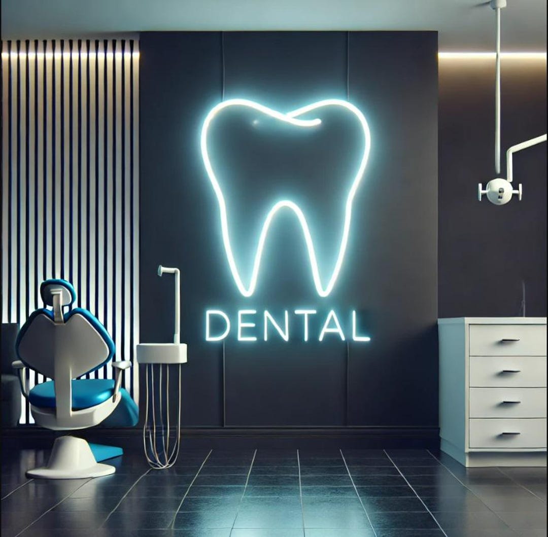 Dental Clinic Neon Sign, Dental Neon Sign, Tooth Neon Light, Custom ...
