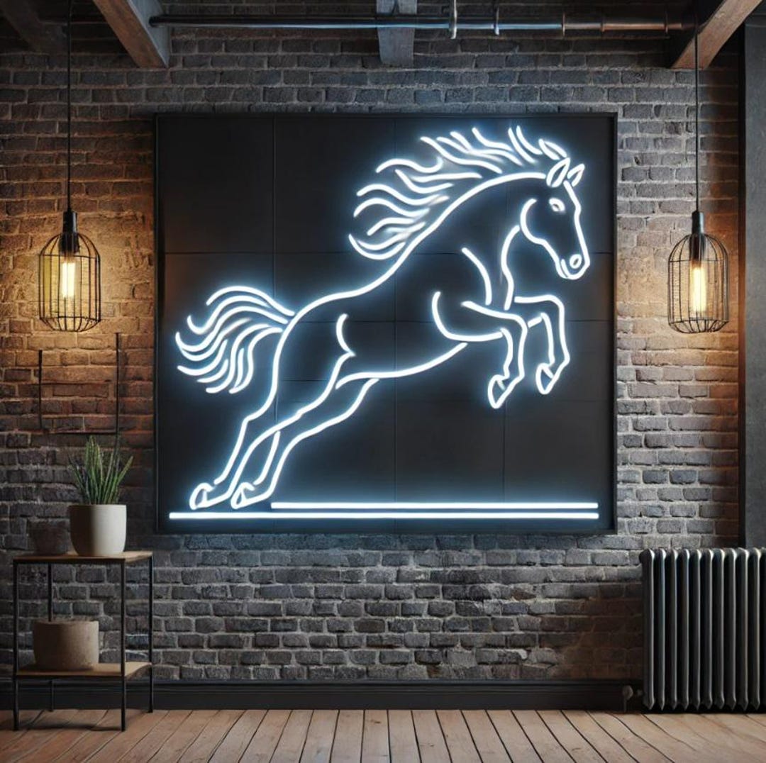 Horse Neon Sign, Horse Silhouette Neon Sign, Neon Horse Wall Decor ...