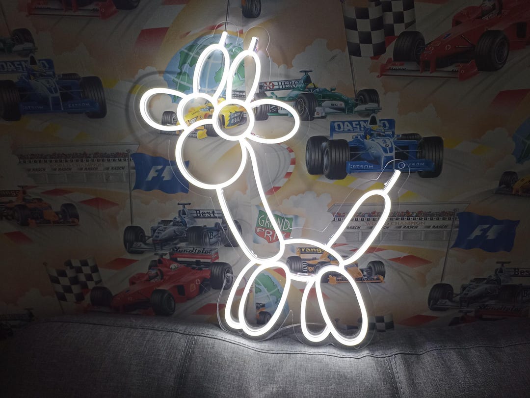 Balloon Animal Giraffe Neon Sign, Ballon Giraffe Decoration LED Neon ...