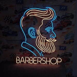 Neon Sign for Barber Shop, Custom Barbershop Neon, Vintage Barber Neon ...