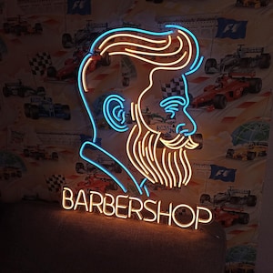 Neon Sign for Barber Shop, Custom Barbershop Neon, Vintage Barber Neon ...