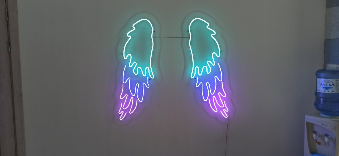 Angel Wings Wall Decor Led Light Wings Neon Angel Wings - Etsy