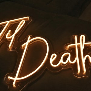 Till Death Neon Sign, Led Neon Sign Wedding Party , Till Death Do Us ...