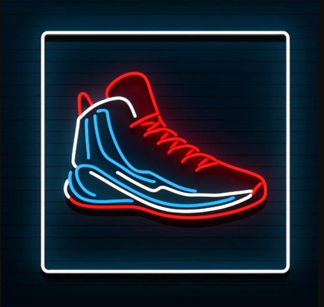 Sneaker Neon Sign - LED Light Neon Sign, Basketball Shoes Neon Sign ...