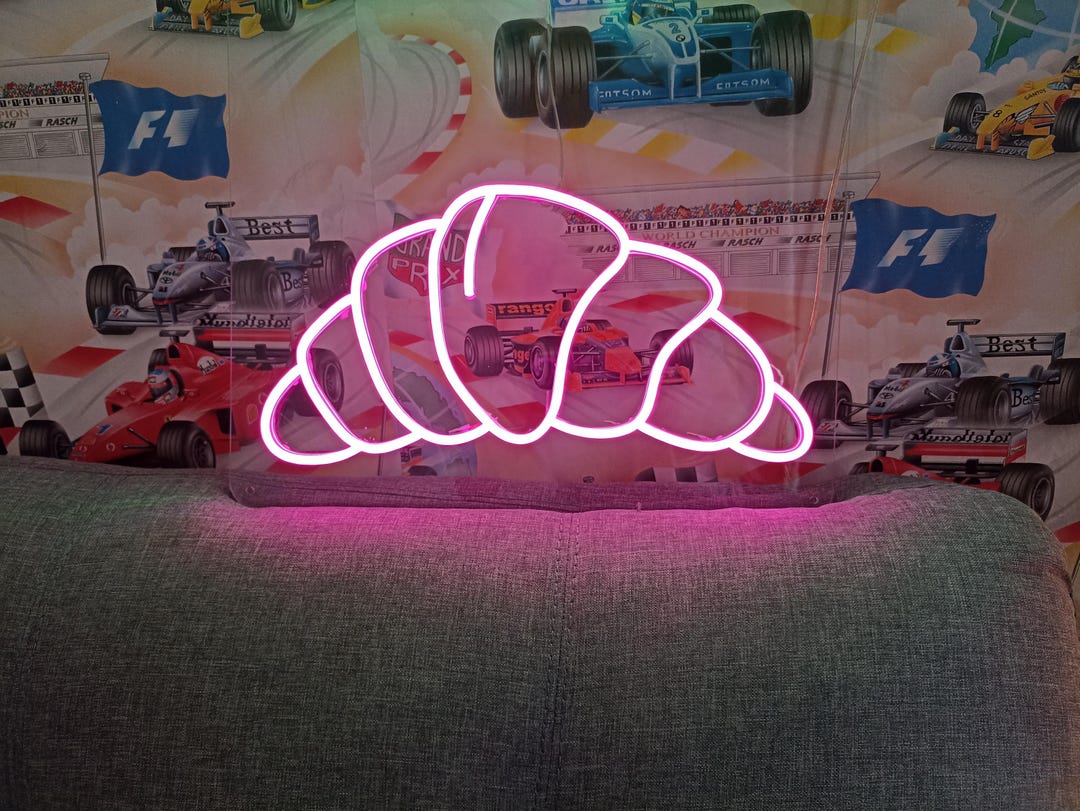 Croissant Neon Sign, Bakery Sign, Sweet Bun Neon Sign, Dessert Neon ...