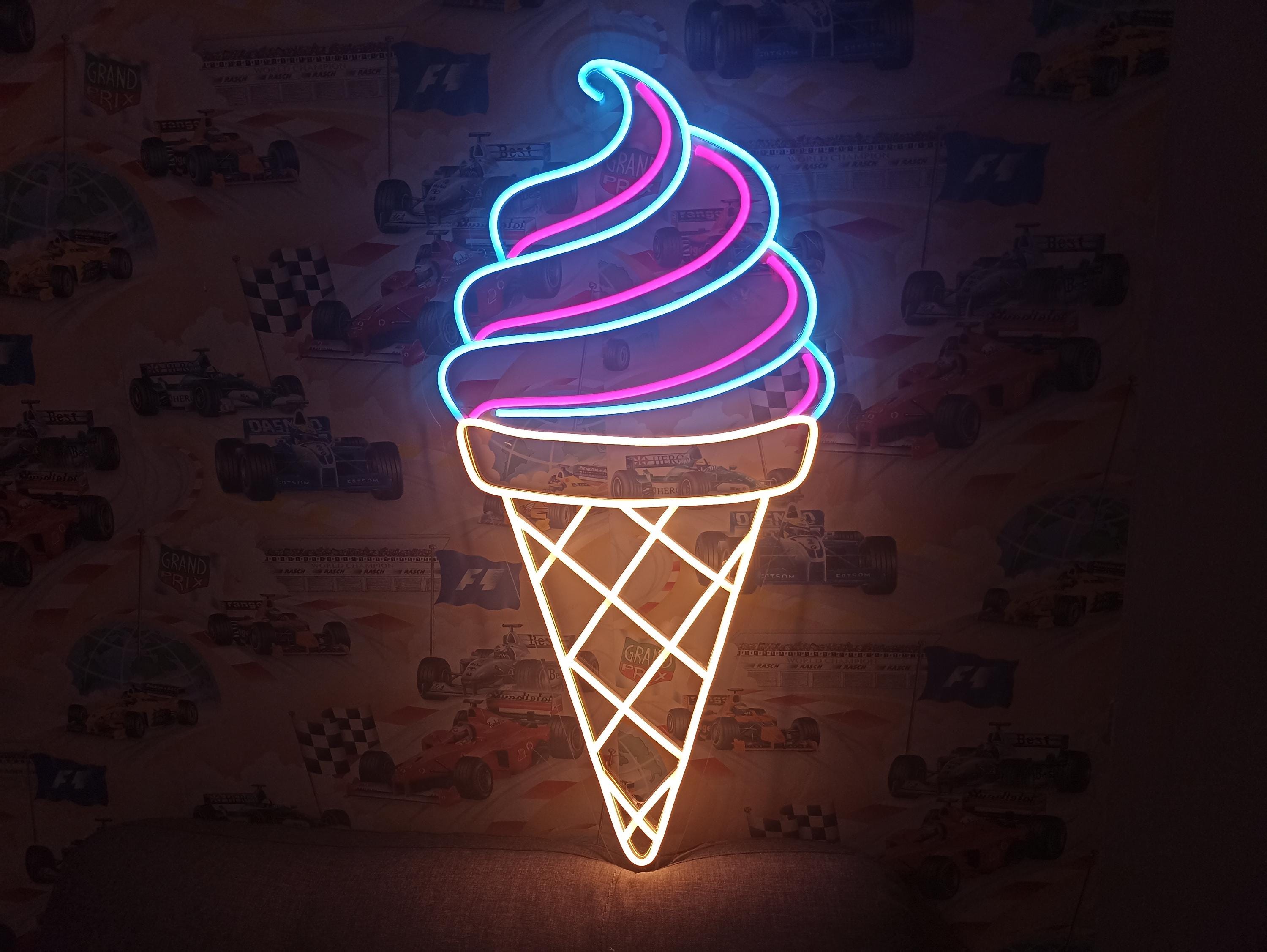Ice Cream LED Neon Light | Wall Hangings Decor for Home, Bar Neon Sign ...