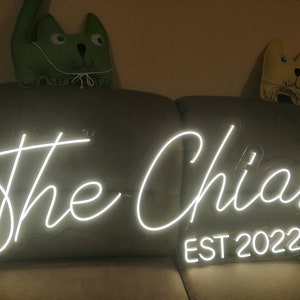 Wedding NEON SIGN With EST Year for Reception, Name Neon Light With Est ...