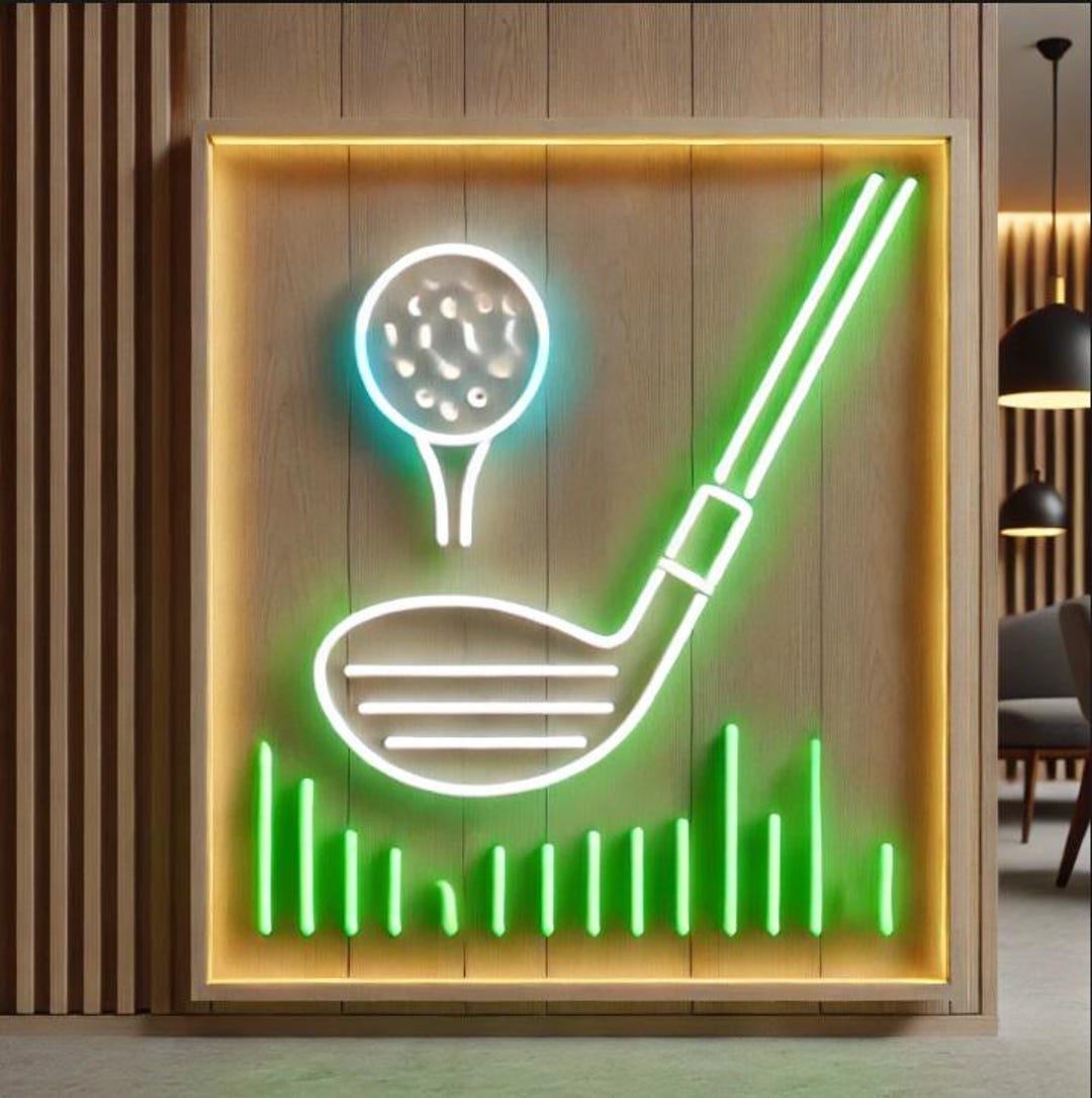 Golf Neon Sign, Golf Club and Ball Neon Sign, Neon Sign for a Golf ...