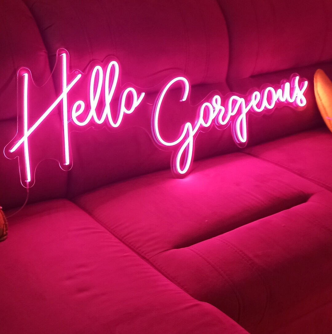 Hello Gorgeous Neon Sign, Wedding Neon Sign, Bridal Shower Sign ...