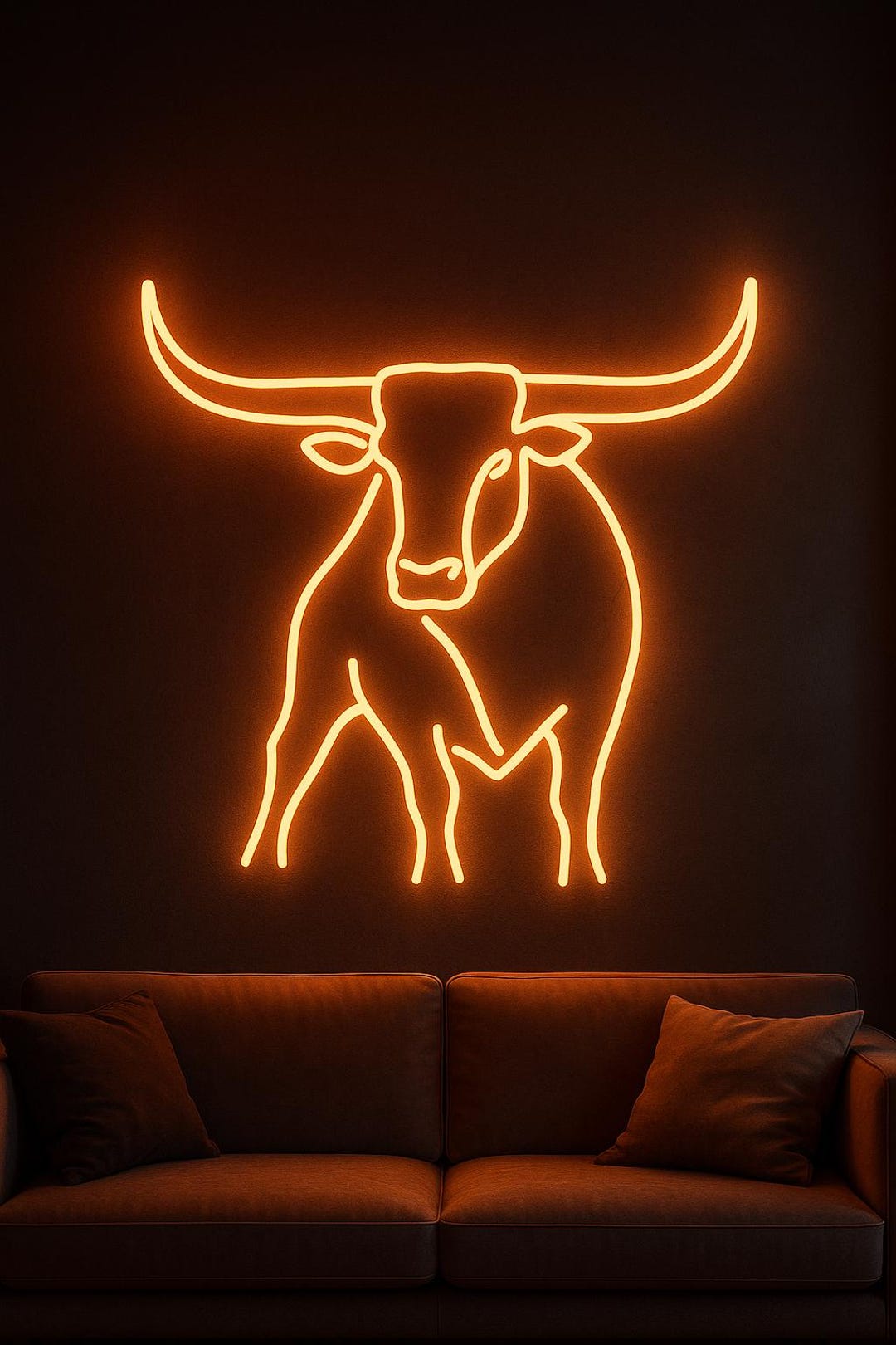 Bull Neon Sign, Longhorn Bull Neon Sign, Cow Head Neon Sign, - Etsy