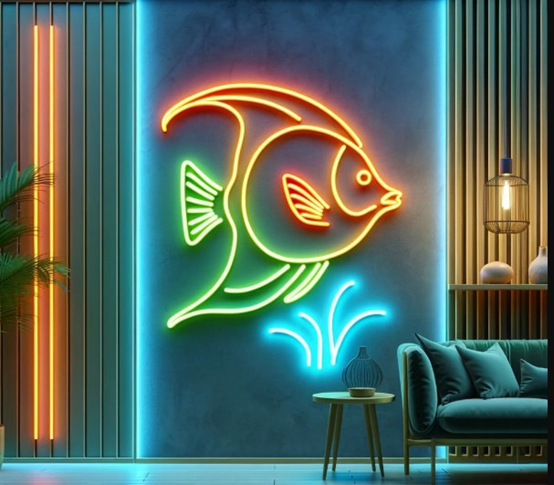 Neon Fish Sign, Neon Tropical Fish Sign, Tropical Fish LED Sign ...