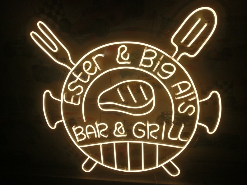 Personalized Bar & Grill Name Neon Sign Custom Barbecue - Etsy