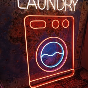 Laundry Washing Machine - LED Light Neon Sign for Business - Etsy