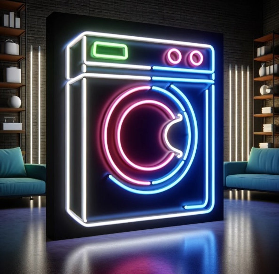 Laundry Machine Neon Sign, Laundry Appliance Neon Sign, Laundry Device ...