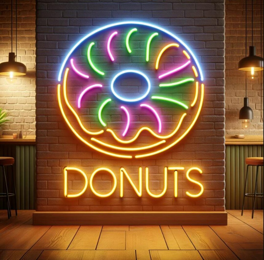 Donut Neon Sign, Neon Donut Light, Neon Donut Decor, Donut Neon Sign ...