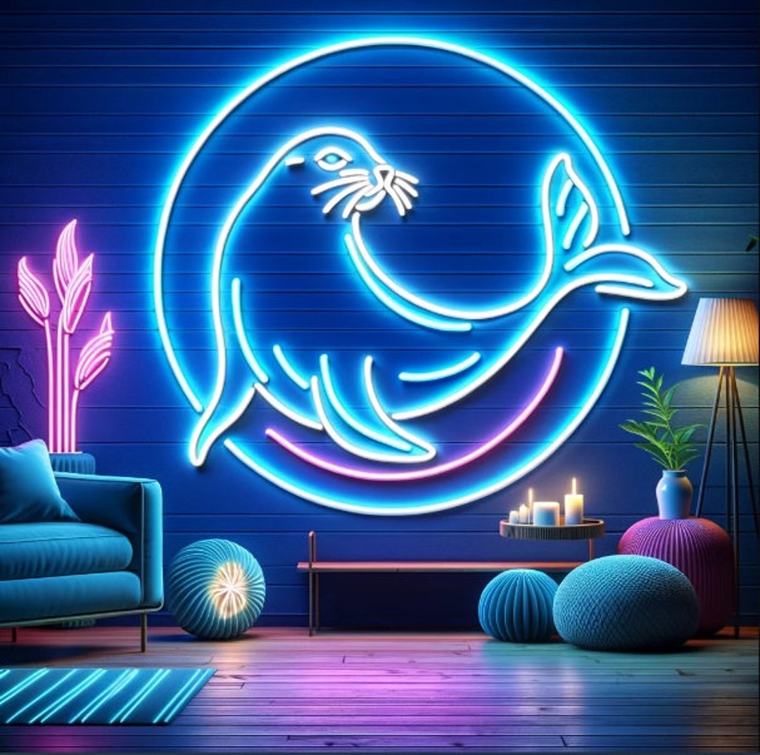 Seal Neon Sign, Neon Sea Lion Light, Neon Seal Sign, Sea Lion-shaped ...