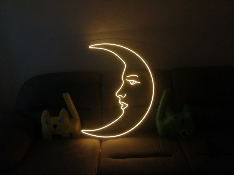 Moon Neon Sign Moon Neon Light Sign Moon Neon Light Neon - Etsy