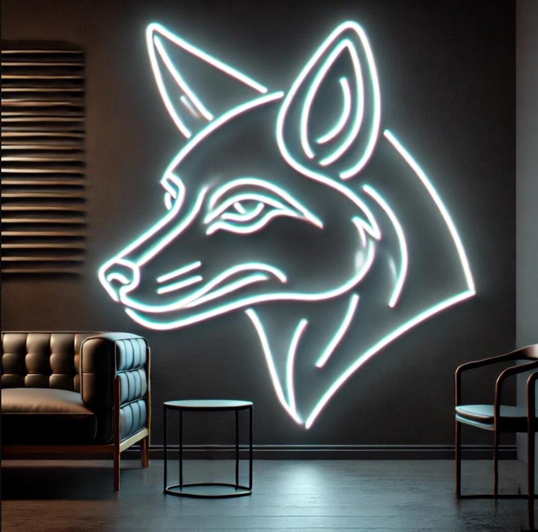 Coyote Neon Sign, Coyote Head Neon Sign, Neon Sign, Wild Coyote Neon ...