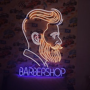 Neon Sign for Barber Shop, Custom Barbershop Neon, Vintage Barber Neon ...
