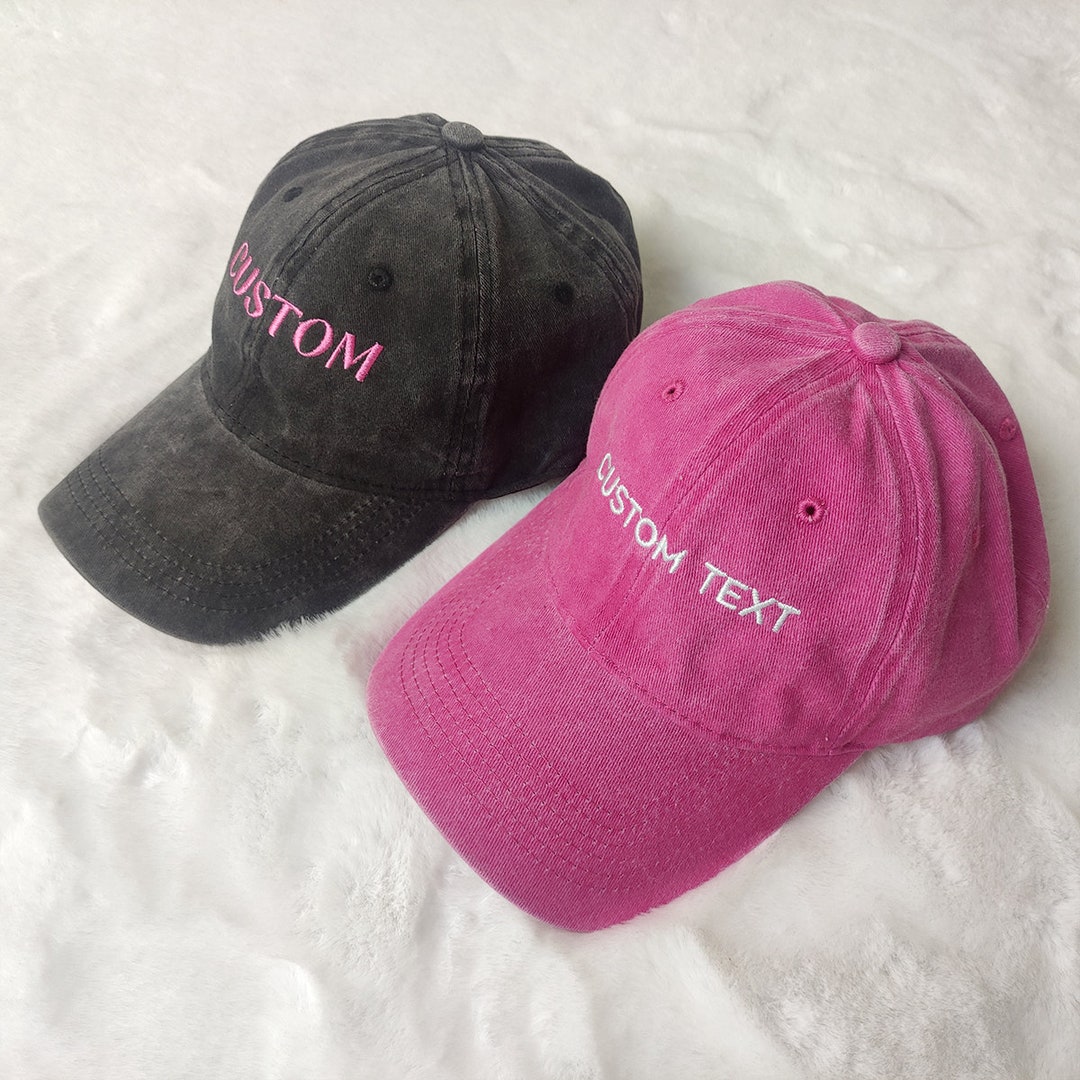 Custom Embroidered Baseball Hat: Personalized Dad Cap, Logo, Text - Etsy