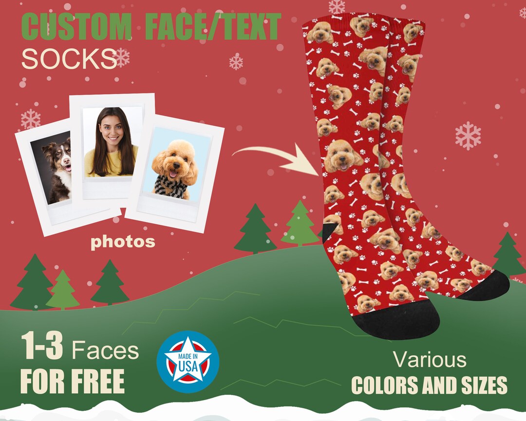 Custom Pet Socks,personalized Dog Faces Socks,put Any Faces on Socks ...