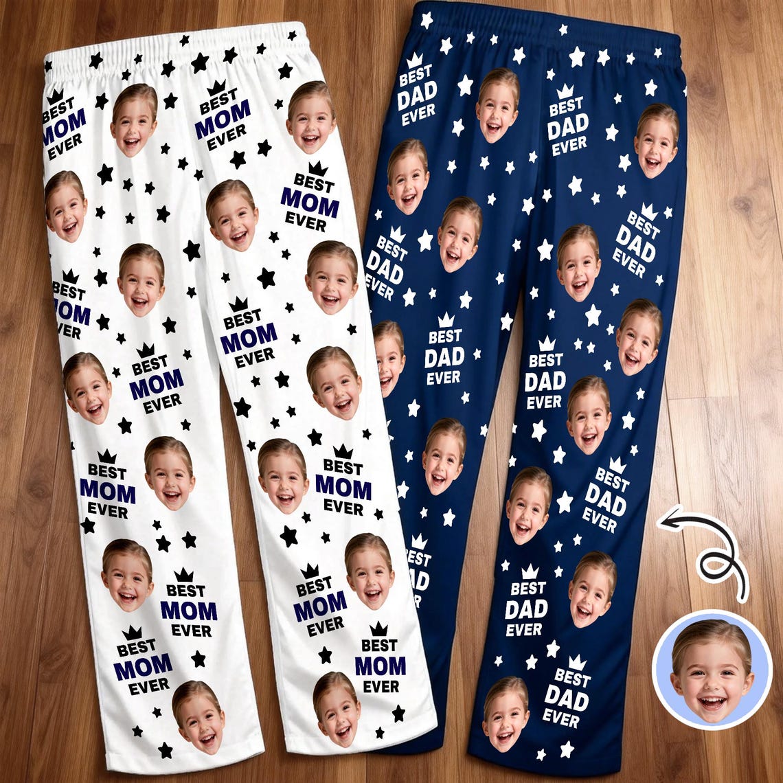 Personalized Face Pajama Pants: Custom Photo Gift for Dad Mom - Etsy