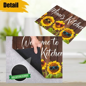 Custom Kitchen Mat,sunflower Mat,personalized Kitchen Floor Mat,high ...