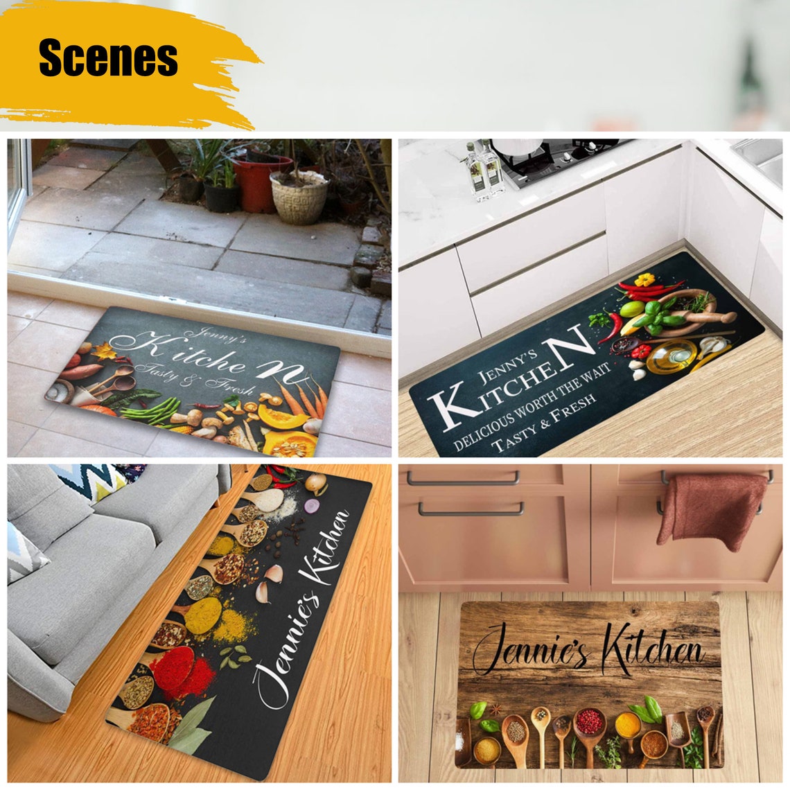 Kitchen Floor Matcustom Kitchen Mat Rugseasoning Kitchen - Etsy