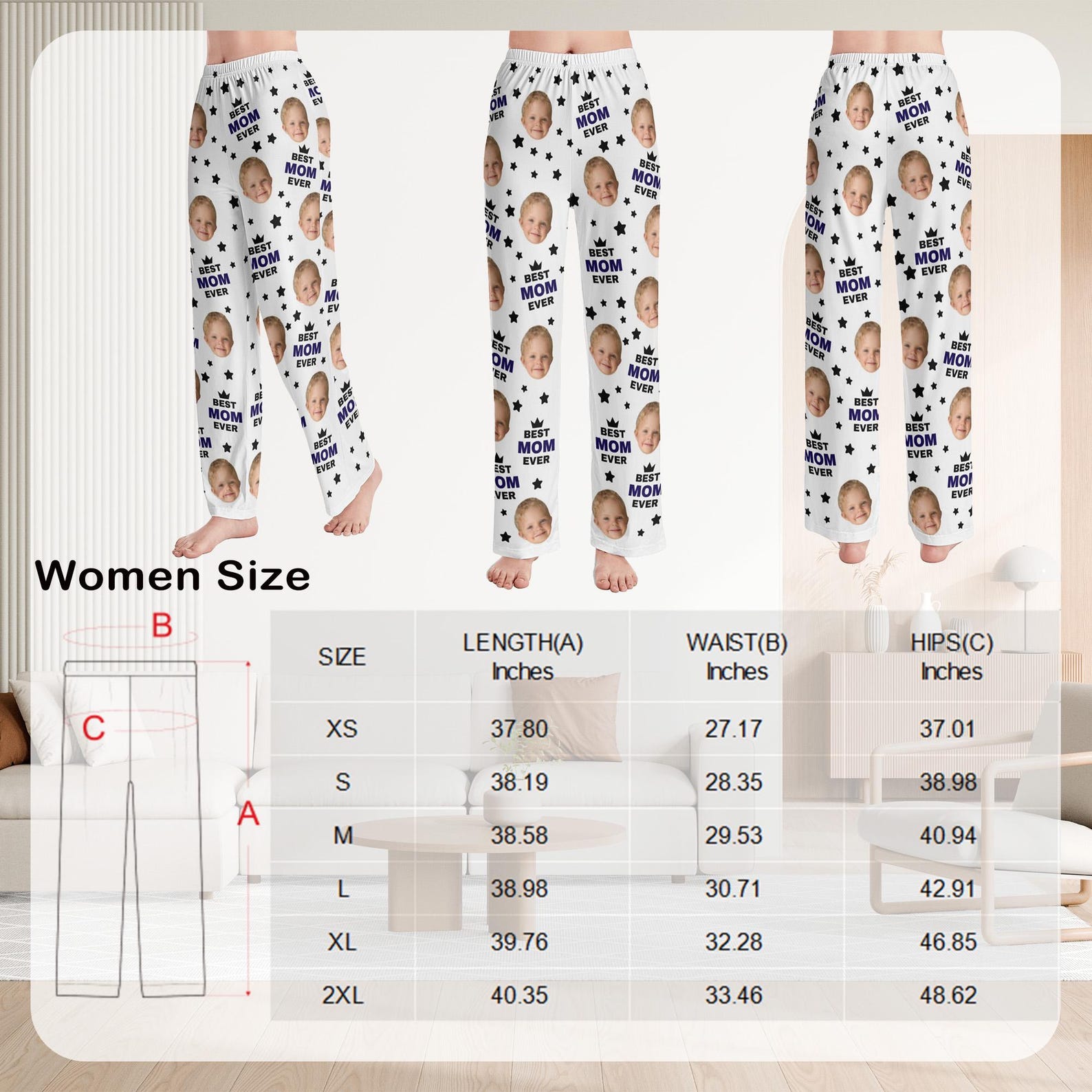 Personalized Face Pajama Pants: Custom Photo Gift for Dad Mom - Etsy