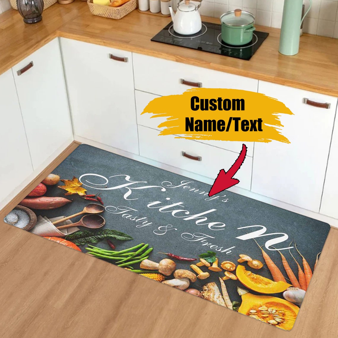 Kitchen Floor Matcustom Kitchen Mat Rugseasoning Kitchen - Etsy