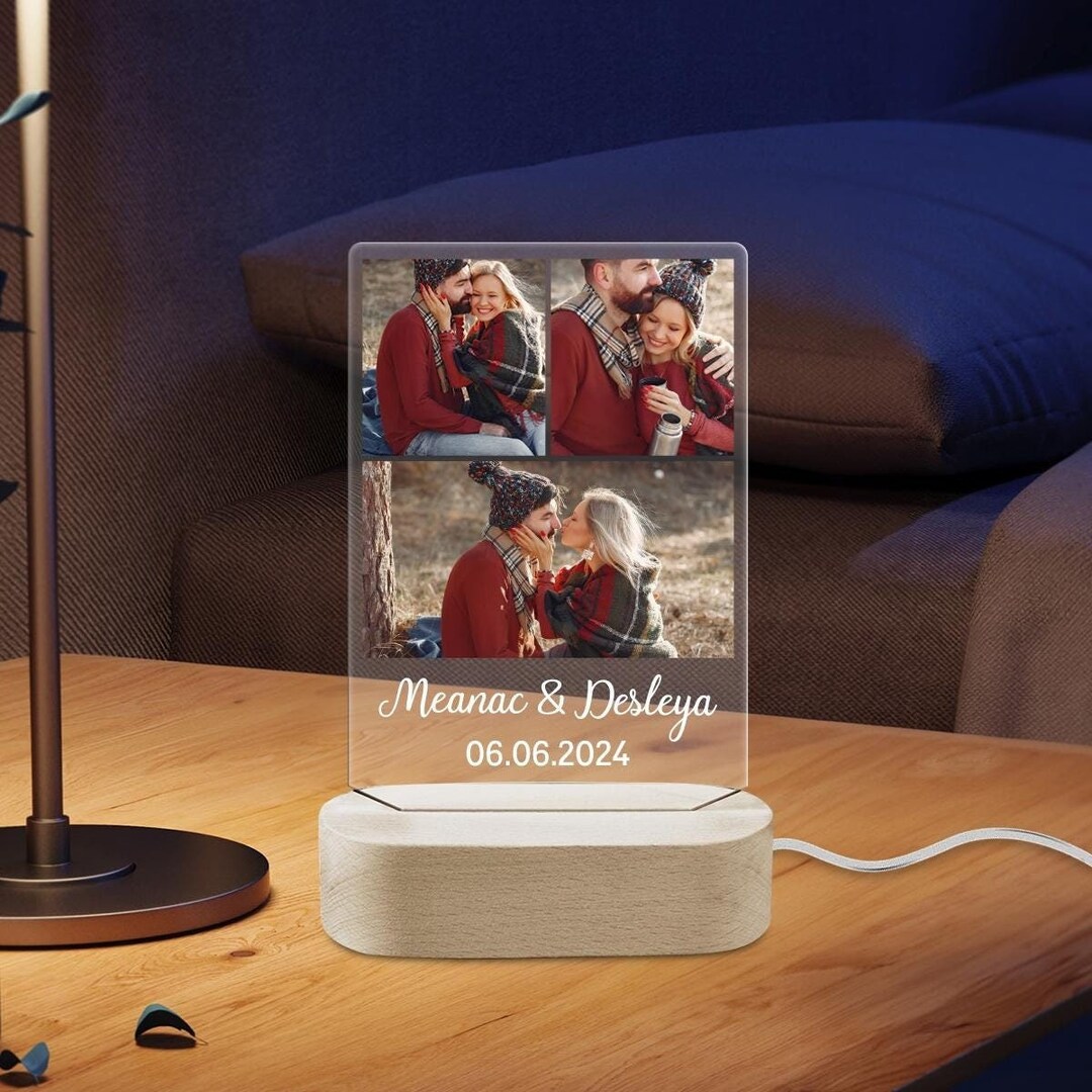 Peronalized Photo Night Light, Photo Collage LED Light, Custom Photo ...