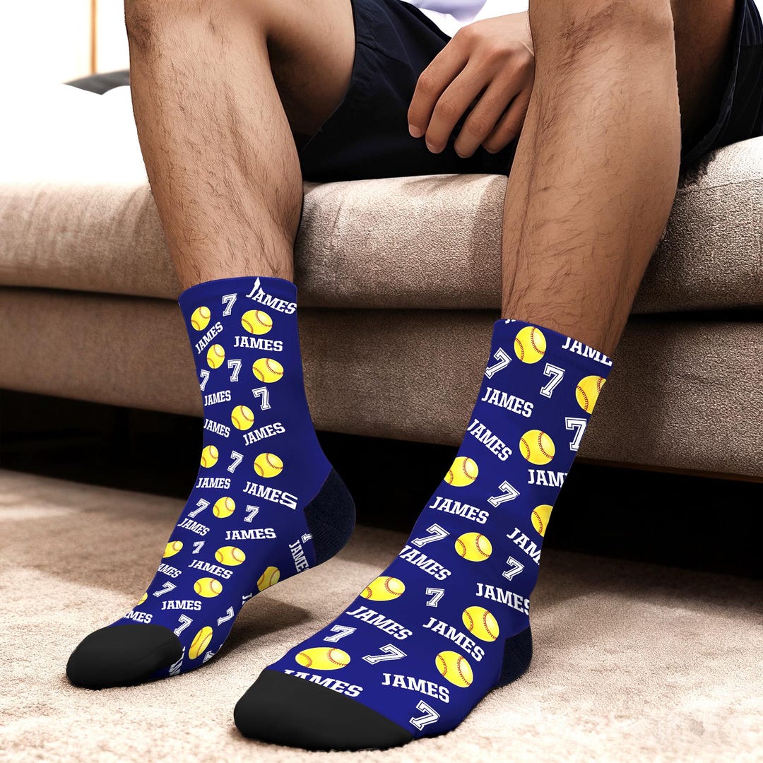 Custom Softball Socks: Personalized Name ＆number ＆ Ball Options Sports ...