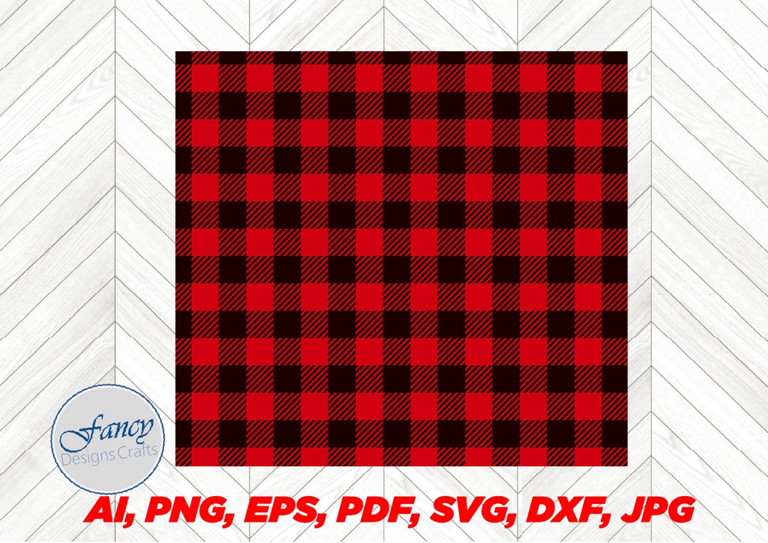 RED BUFFALO PLAID Svg Seamless Pattern, Ornament Texture Svg, Buffalo ...