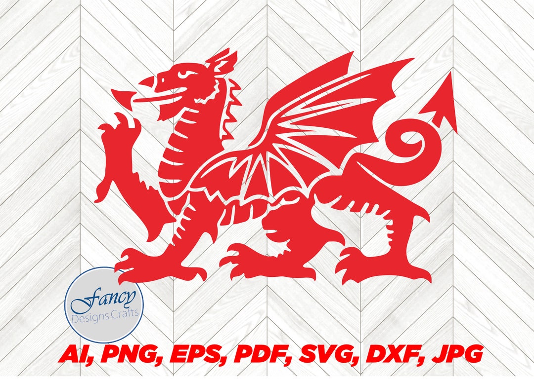 Welsh Dragon Svg, Dragon Vector, Ai, Welsh Dragon Png, Pdf, Flag of ...