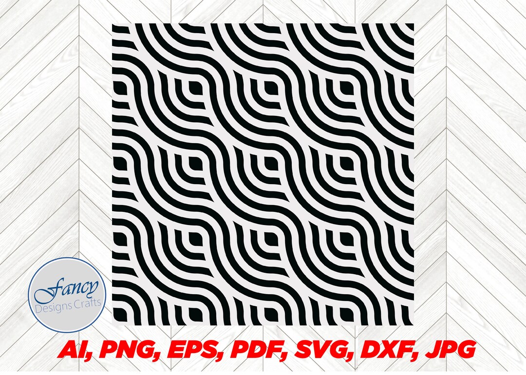 Geometric Wave Ornament Svg Seamless Pattern, Geometric Retrò Texture ...