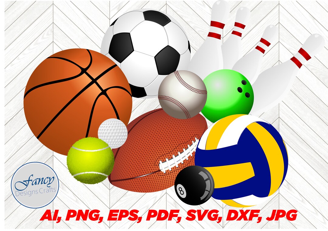 Sport Balls SVG, Sport Balls Cut File, Basketball SVG, Football Ball ...