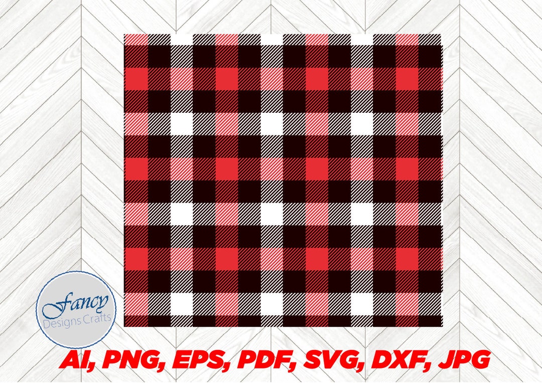 RED and White BUFFALO PLAID Svg Seamless Pattern, Ornament Texture Svg ...