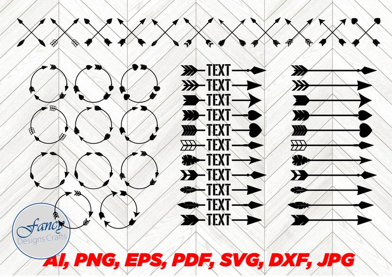 Pfeile SVG, DXF, Pfeil und Text svg, Pfeil Kreis Cricut, Silhouette ...