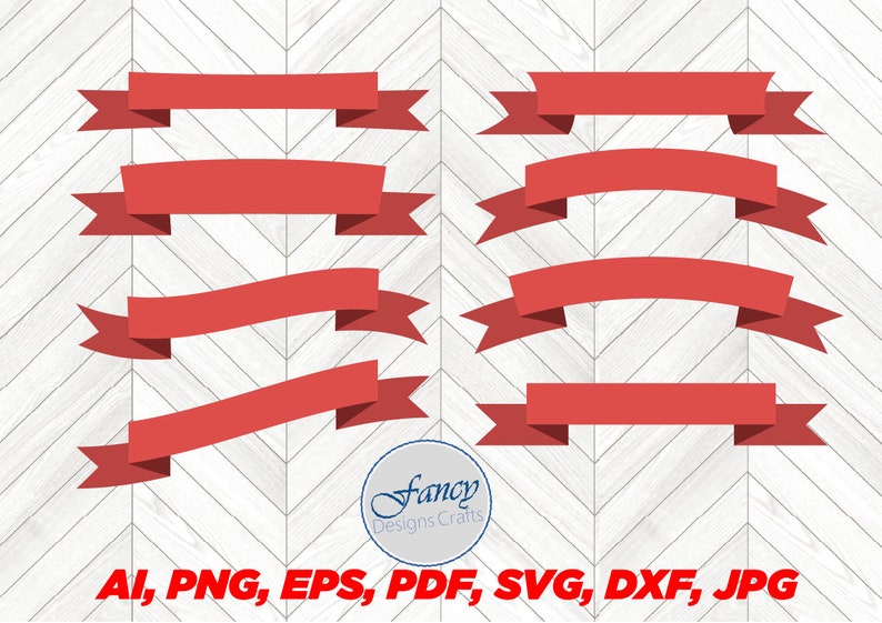 Banner Ribbon SVG DXF Frame Label Scroll Cut File PNG | Etsy